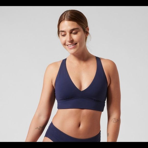 Athleta Swim Nwt Athleta Plungebikini Top Ddd Medium Dress Blue